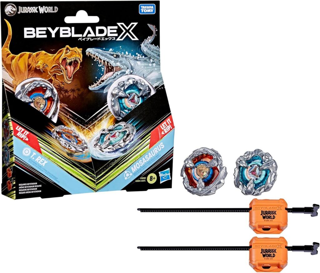 Best Dinosaur Toys – Beyblade X Jurassic World T. Rex vs. Mosasaurus ...