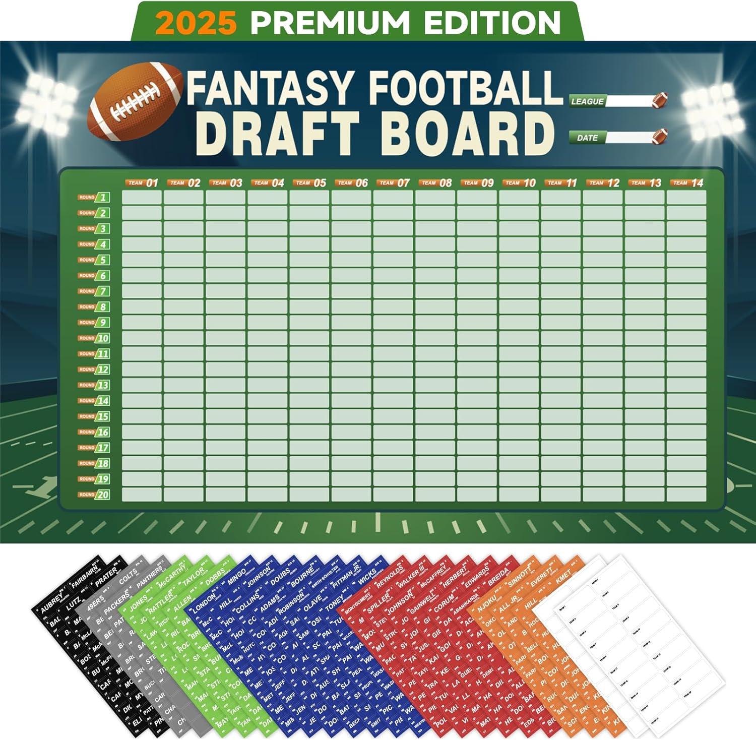 Best Fantasy Football Draft Board - XL 6x4 Feet 500+ Stickers Review